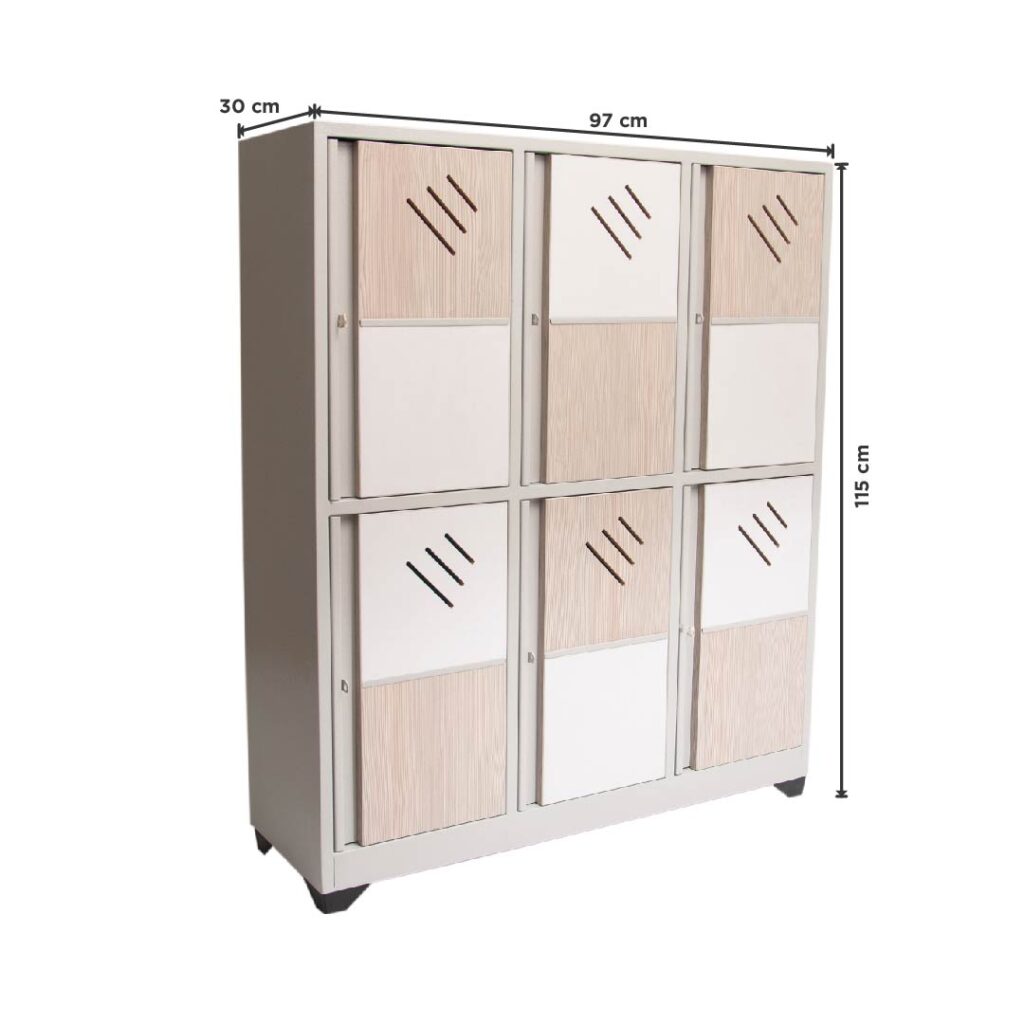 Locker 6 ptos Puerta Madera - Industrias Cruz Hnos